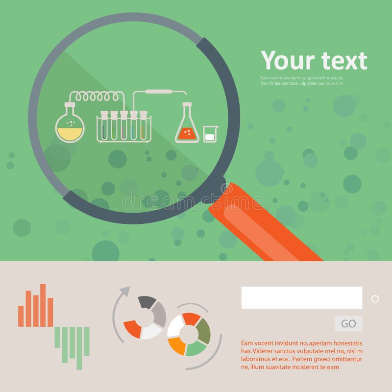 Set of Flat Design Icon for Experiment Stock Vector - Illustration of ...