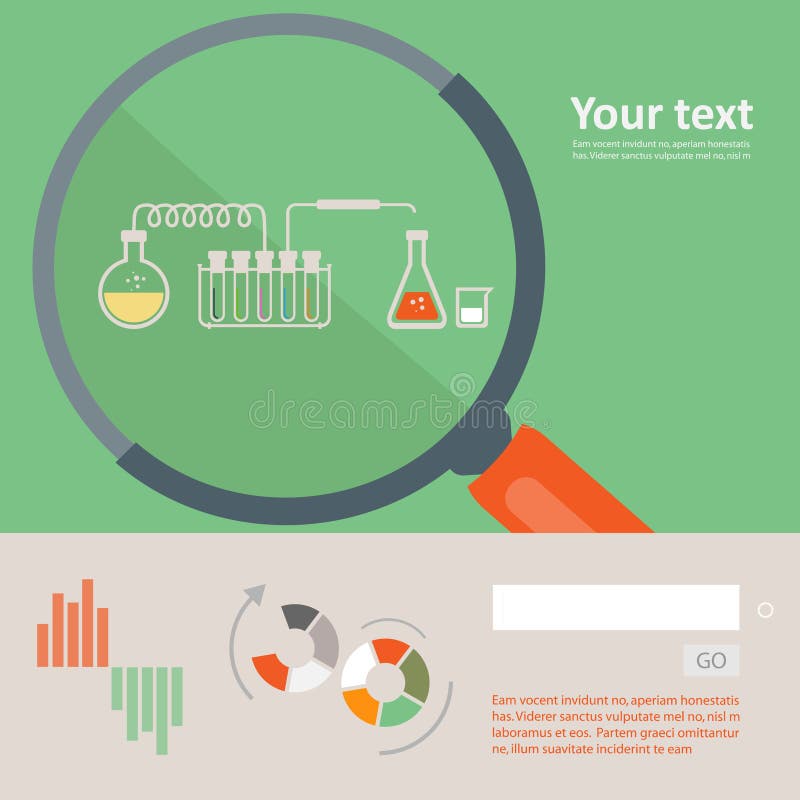 Set of Flat Design Icon for Experiment Stock Vector - Illustration of ...