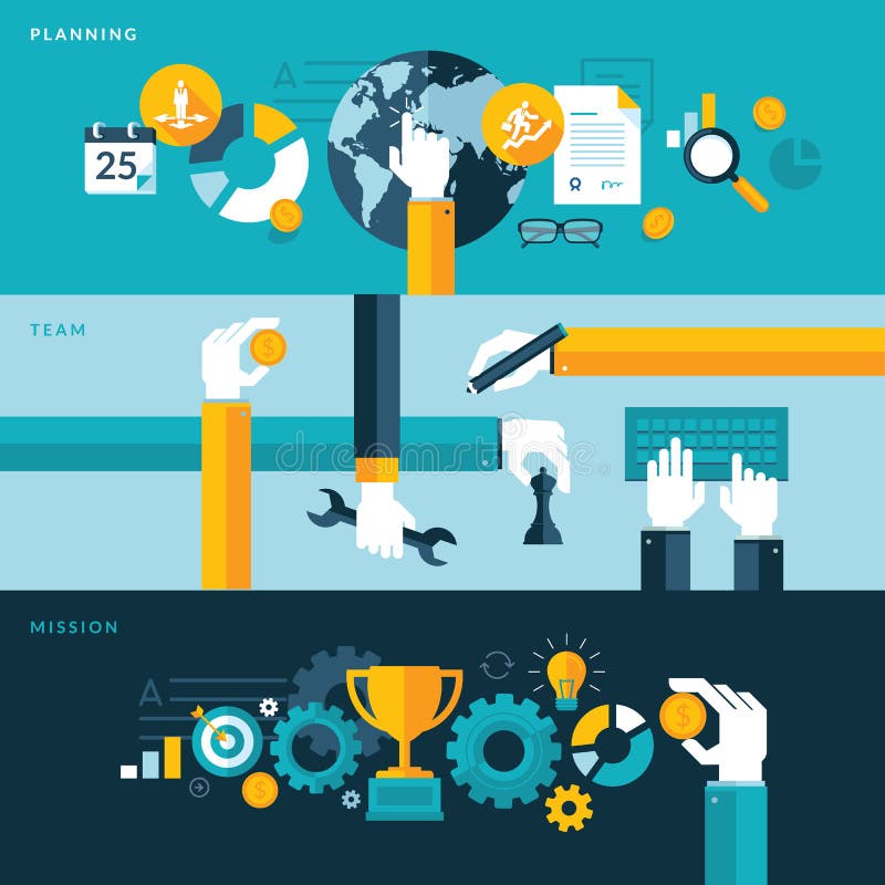 Set of Flat Design Illustration Concepts for Plan Stock Vector ...