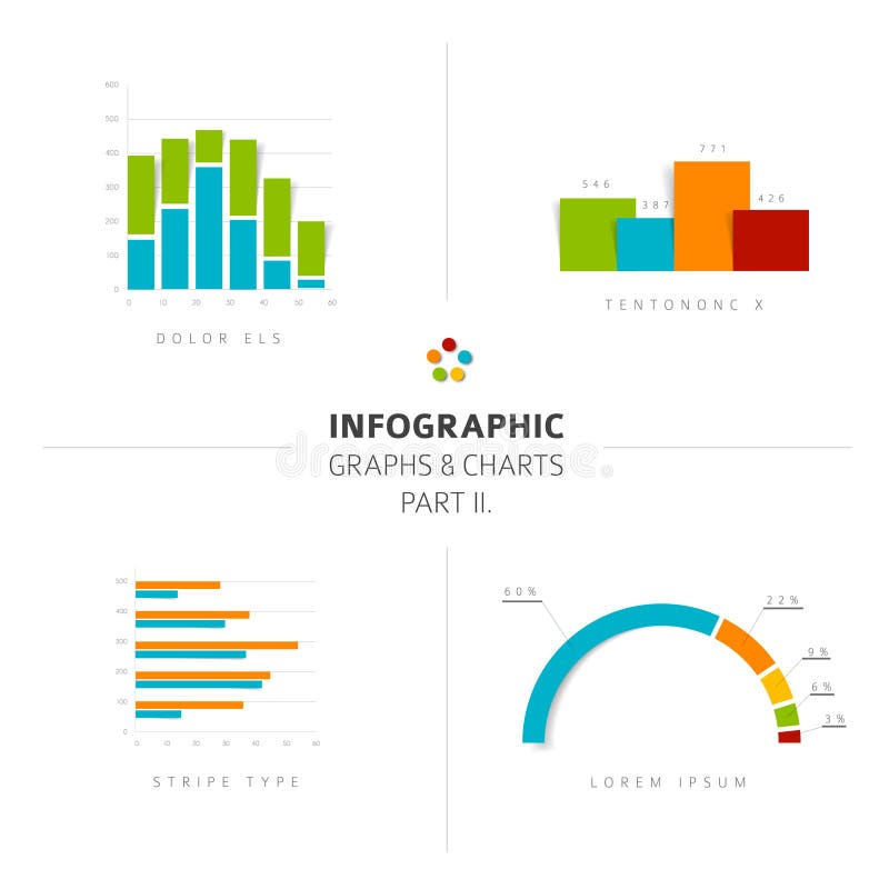 Set of Flat Design Infographic Charts and Graphs 2 Stock Illustration ...