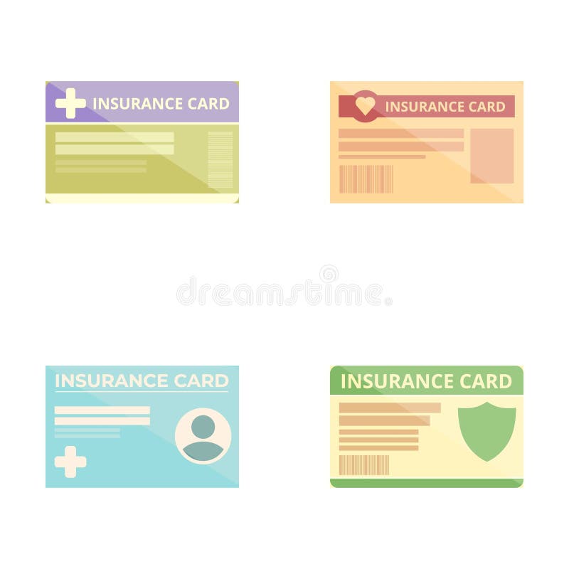 Set of Flat Design Insurance Cards Stock Vector - Illustration of info ...