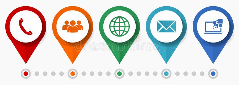 Set of Flat Design Internet Concept Vector Icons Stock Vector ...