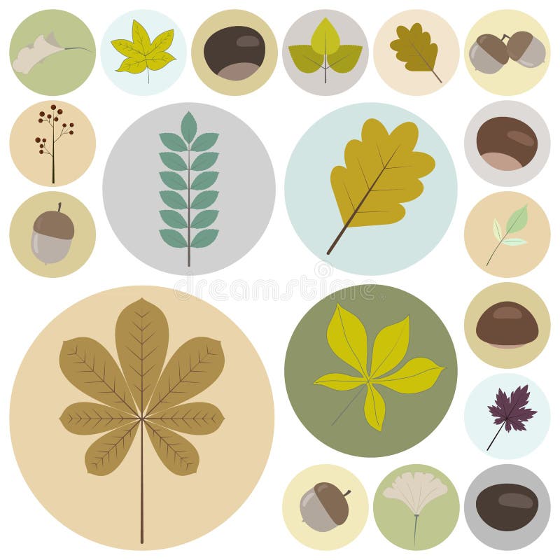 Set of Flat Design Natural Elements Icons 01 Stock Vector ...