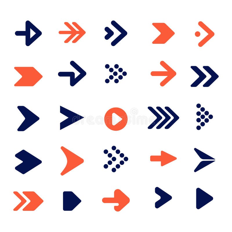 Set of Flat Design Pointer Cursor Infographic Icon Arrow Pack ...