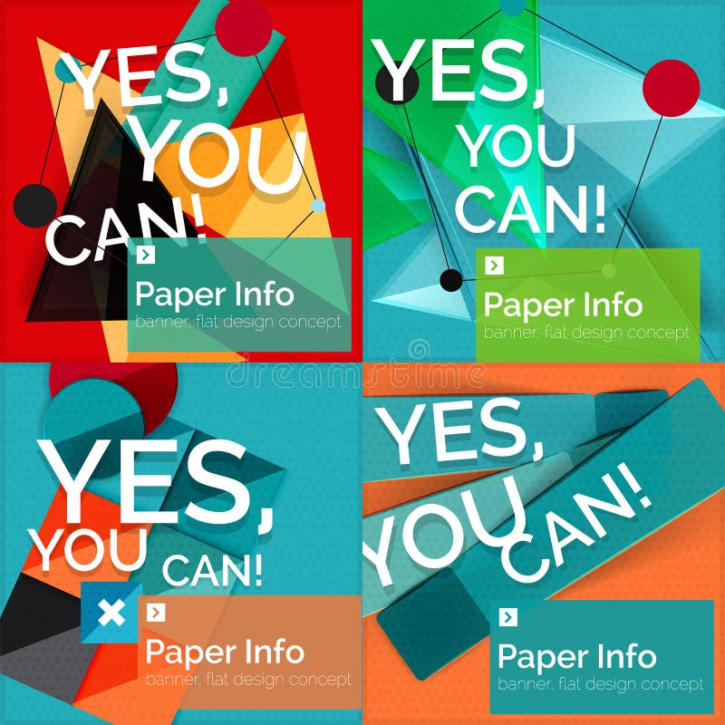 Set of Flat Design Square Banners Stock Vector - Illustration of choice ...