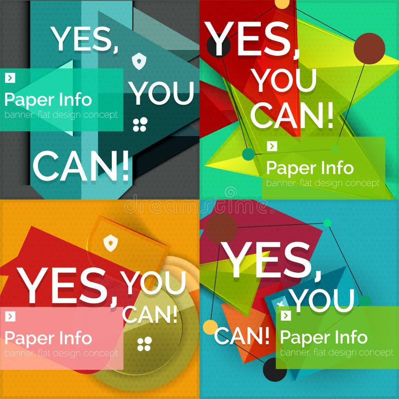 Set of Flat Design Square Banners Stock Vector - Illustration of ...