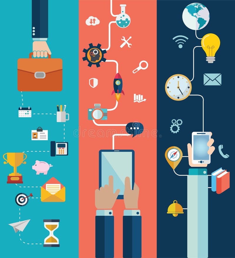 Set of Flat Design Vector Illustration Concepts for Website Layout ...