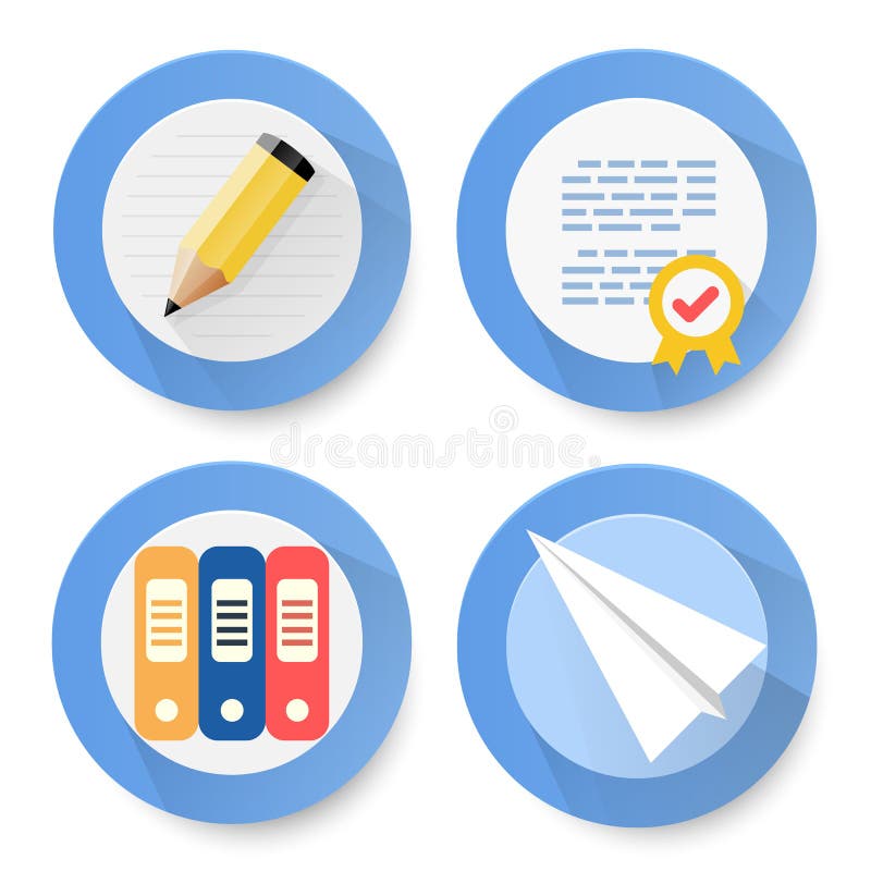 Set of flat document icons stock vector. Illustration of paper - 50036493