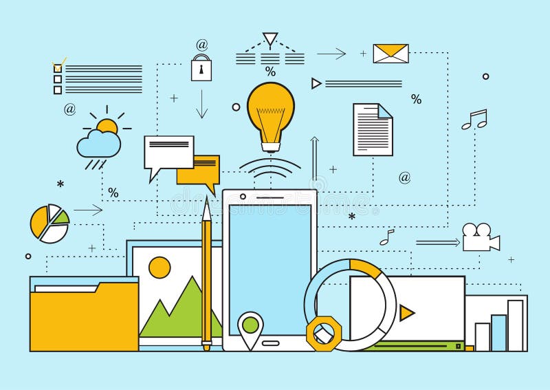 Flat Design Illustration Concept For Creative Process Stock Vector ...