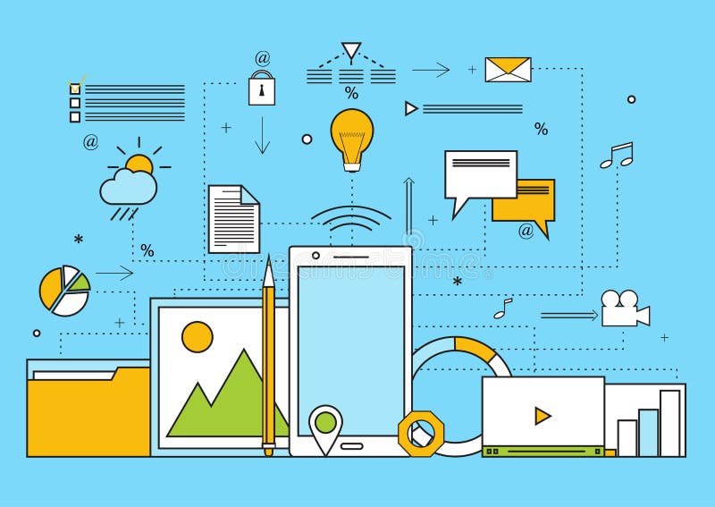 Set of Flat Elements for Creative Process Concept, Idea, Website Stock ...