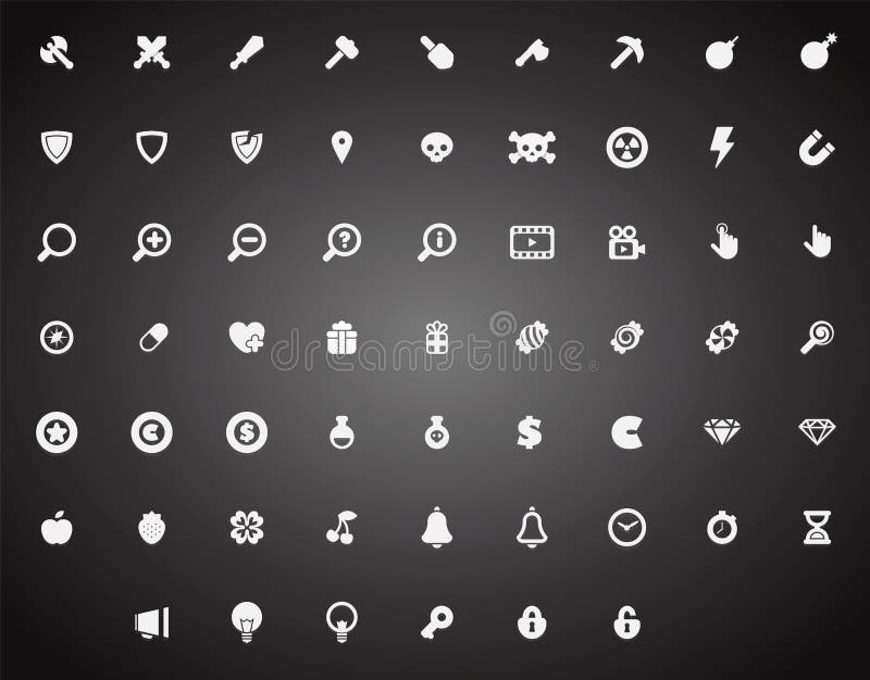 Flat game icons stock vector. Illustration of design - 36606841