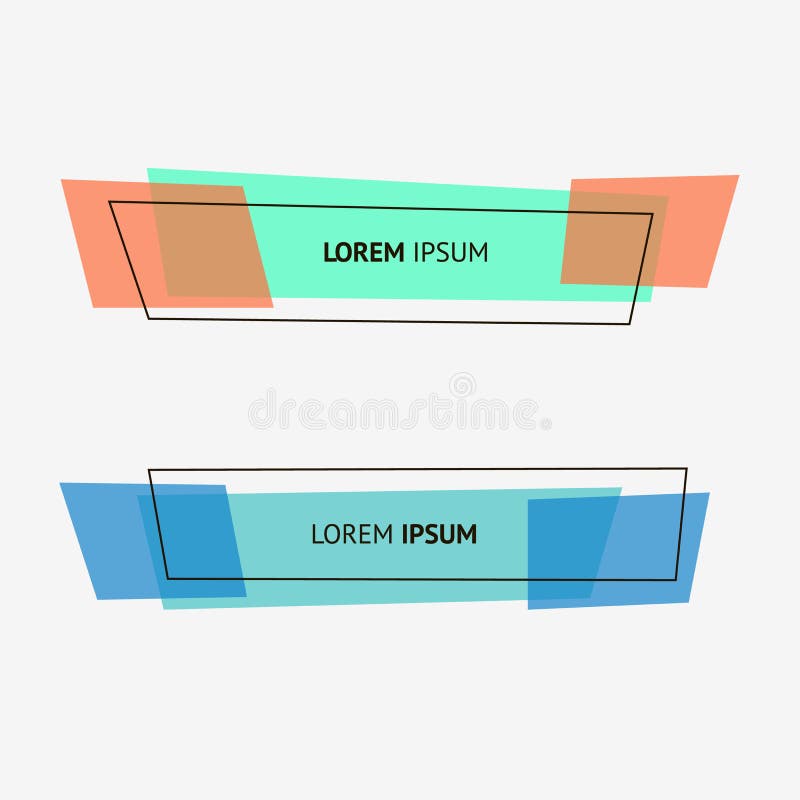 Set of Flat Geometric Polygon Vector Banners. Stock Illustration ...