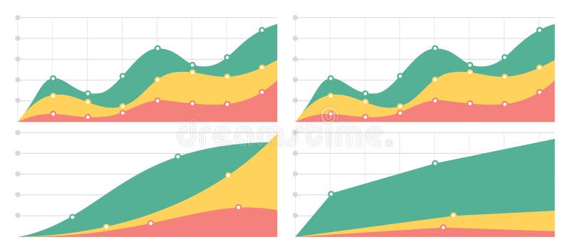 Set of Flat Graphs and Charts with a Grid Stock Vector - Illustration ...