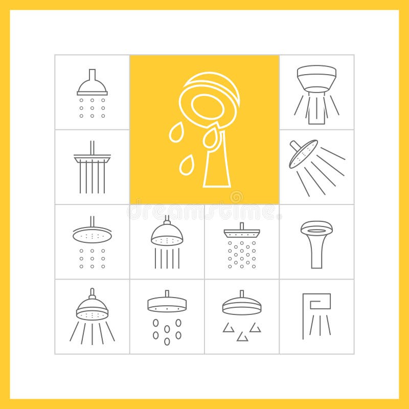 Set of Flat Icons (bathroom, Shower), Stock Illustration - Illustration ...