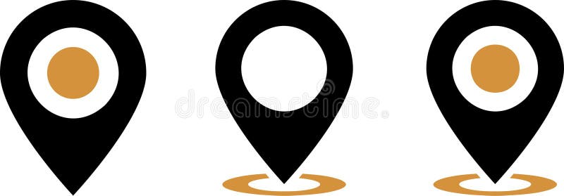Set of Flat Icons of Location Pin As Concept of Navigation Isolated on ...