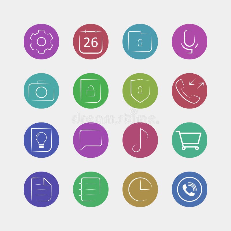 Set of Flat Icons for Mobile App - Vector Eps 10 Stock Vector ...