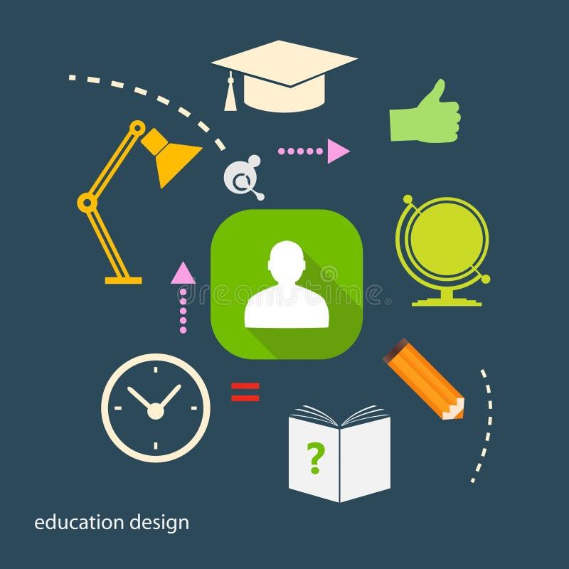 Set of Flat Icons for Study Stock Vector - Illustration of blog, modern ...