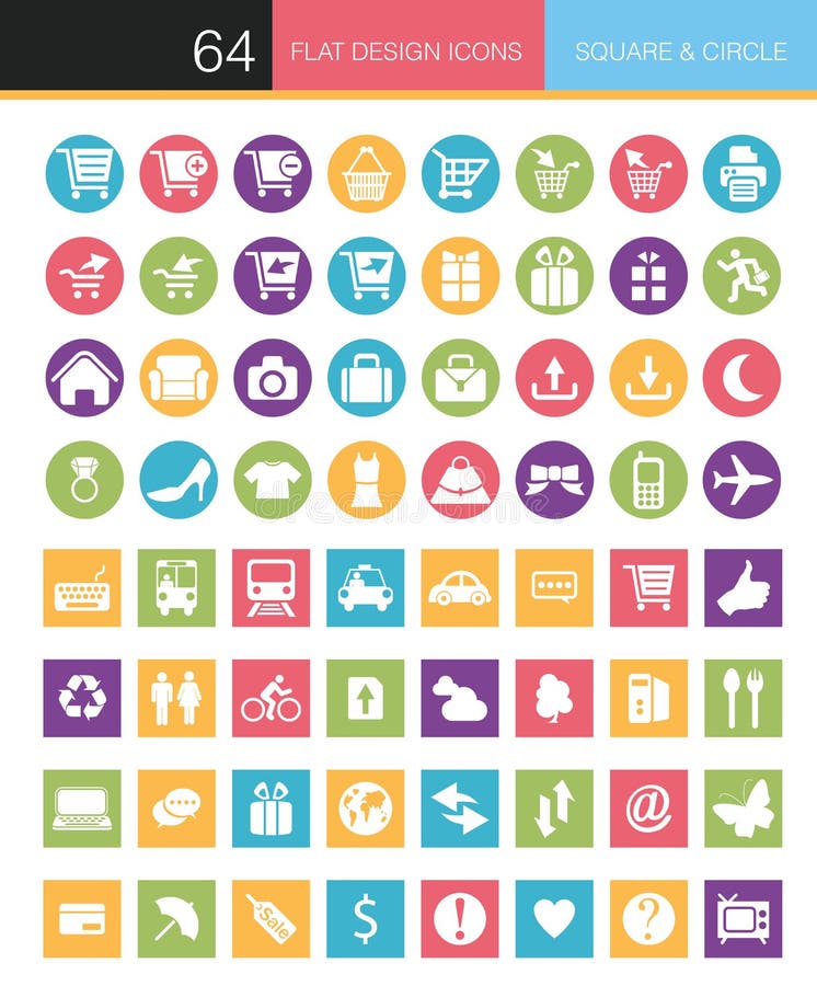 Set of flat icons stock vector. Illustration of folder - 34040355