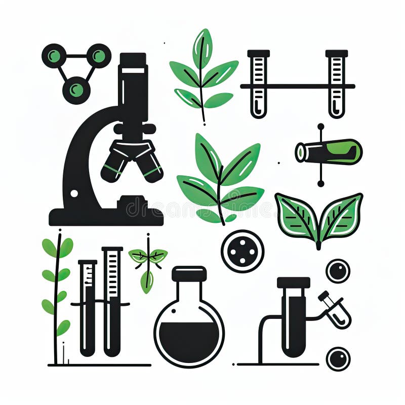 Set in Flat Illustration Style on the Theme of Biology. Stock Image ...