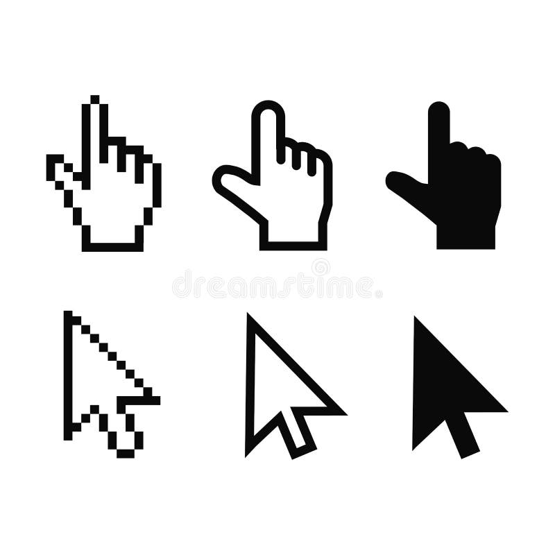 Mouse Cursor Icons Set, Flat Style Stock Vector - Illustration of data ...