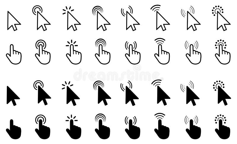Set of Flat Modern Cursor Icons, Touch Sign â€“ Vector Stock Vector ...