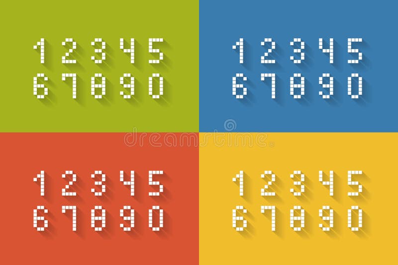 Pixel Numbers. Retro 8 Bit Pixels Number Font Vector Illustration Set ...