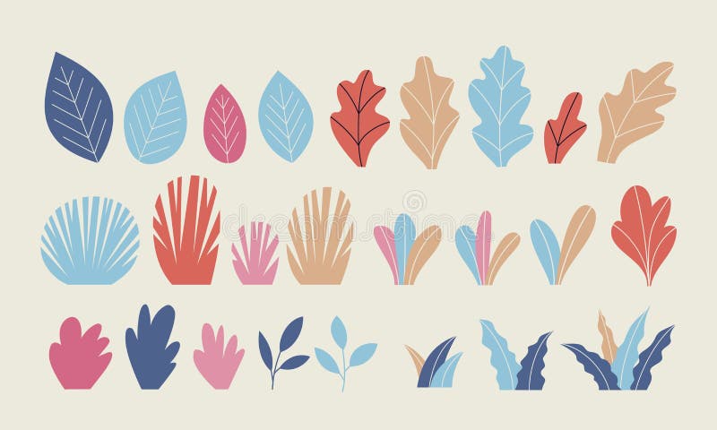 Set of Flat Plants, Vector Illustration Elements Stock Vector ...