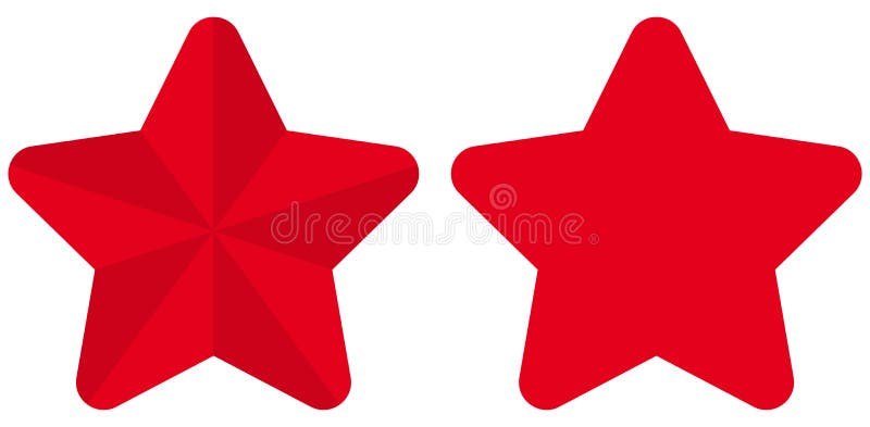 Set of Flat Red Rounded Star Icons. Vector Illustration. Stock Vector ...