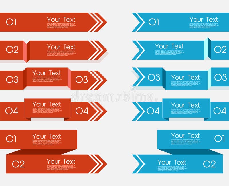 Set of flat ribbon banners stock vector. Illustration of announcement ...