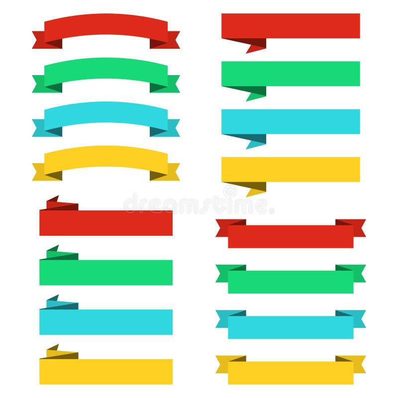 Flat Ribbons Banners. Ribbons in Flat Design Stock Vector ...