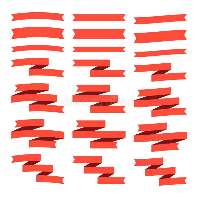 Set of flat ribbons stock vector. Illustration of template - 43907422