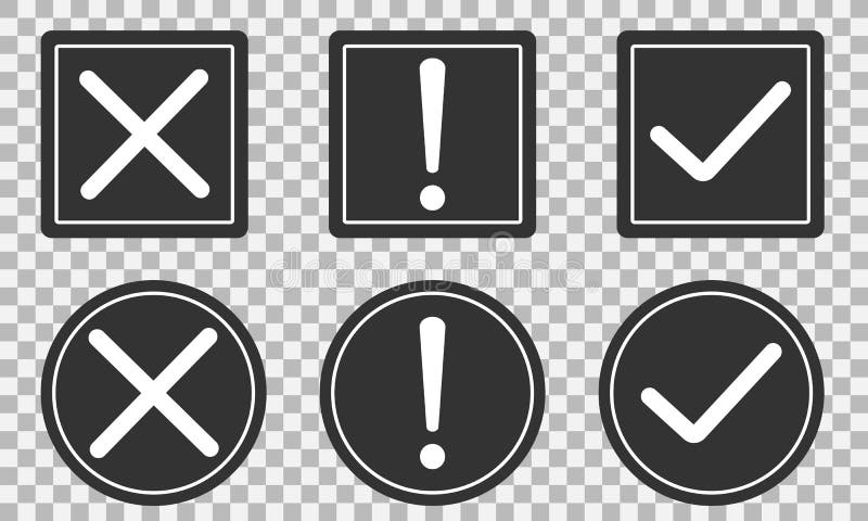 Red No Check Mark Validation Stock Illustrations – 237 Red No Check ...