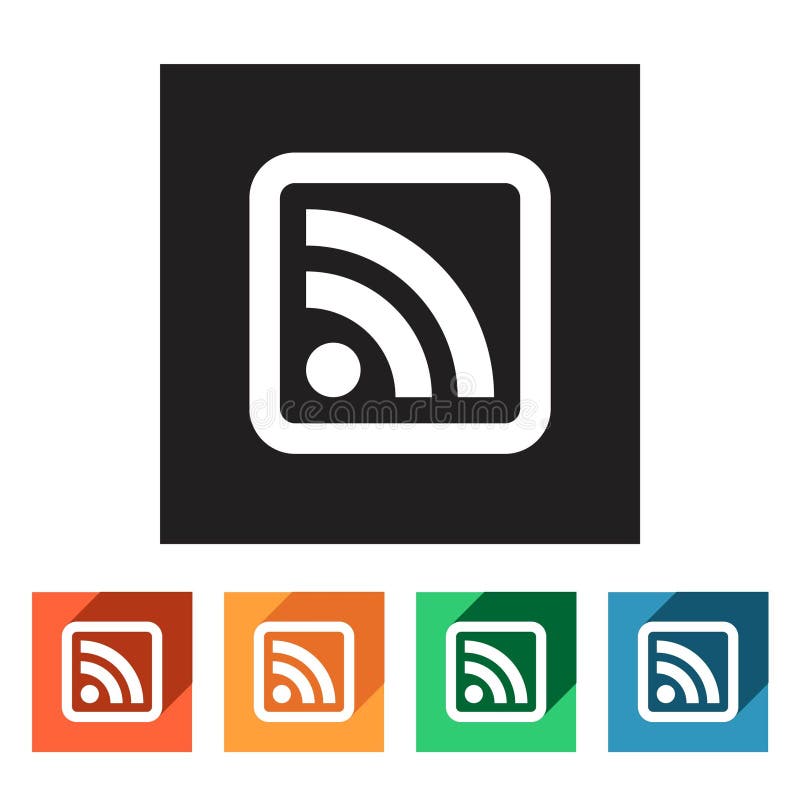 Set of Flat Rss Icons, Illustration Stock Illustration - Illustration ...