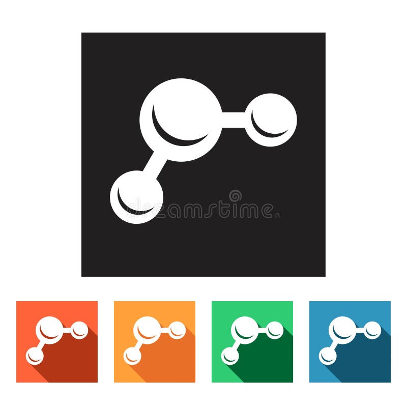 Set of Flat Simple Icons (molecule, Physics, Chemistry), Stock ...