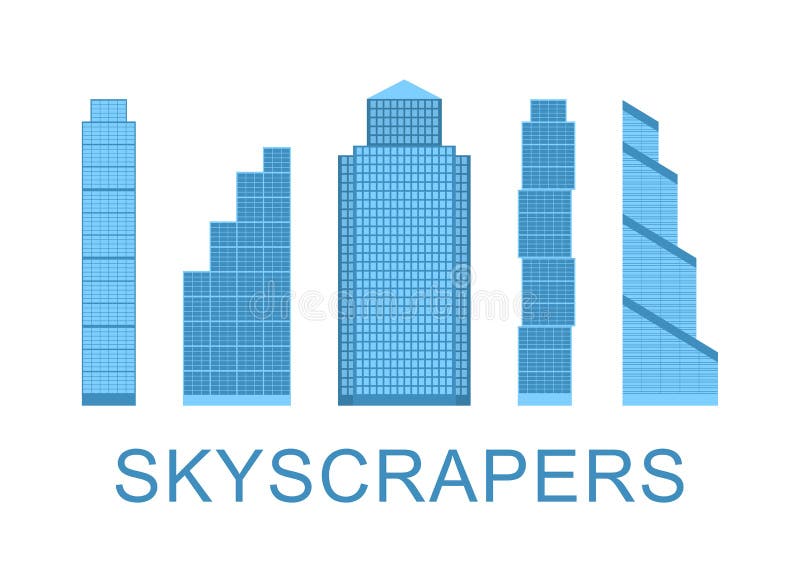 Skyscraper Icons. City Design Elements. Vector Illustration. Stock ...