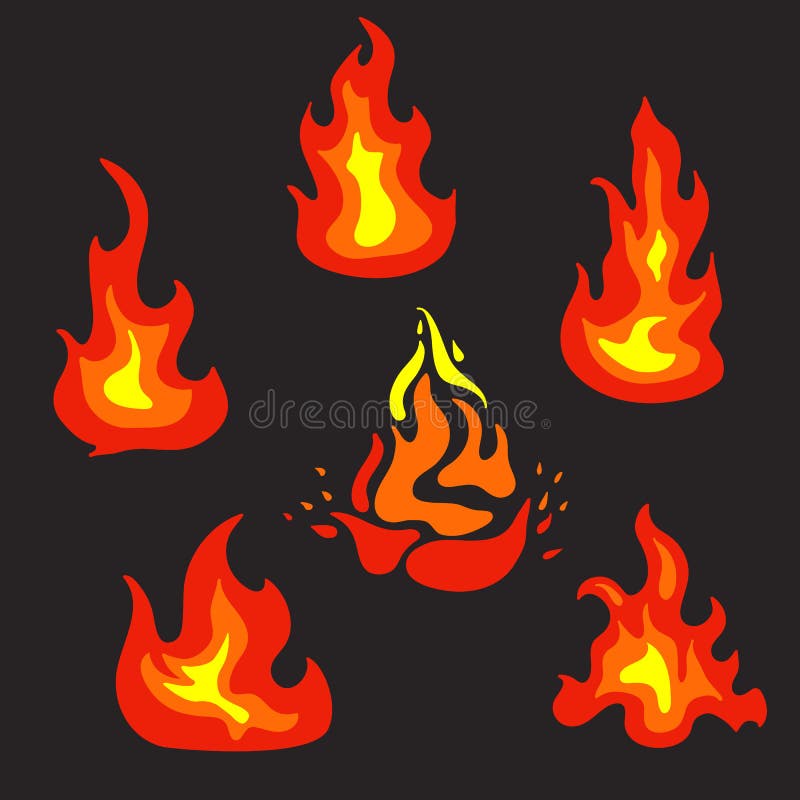 Set of Flat Vector Fire Icons Stock Vector - Illustration of alert ...