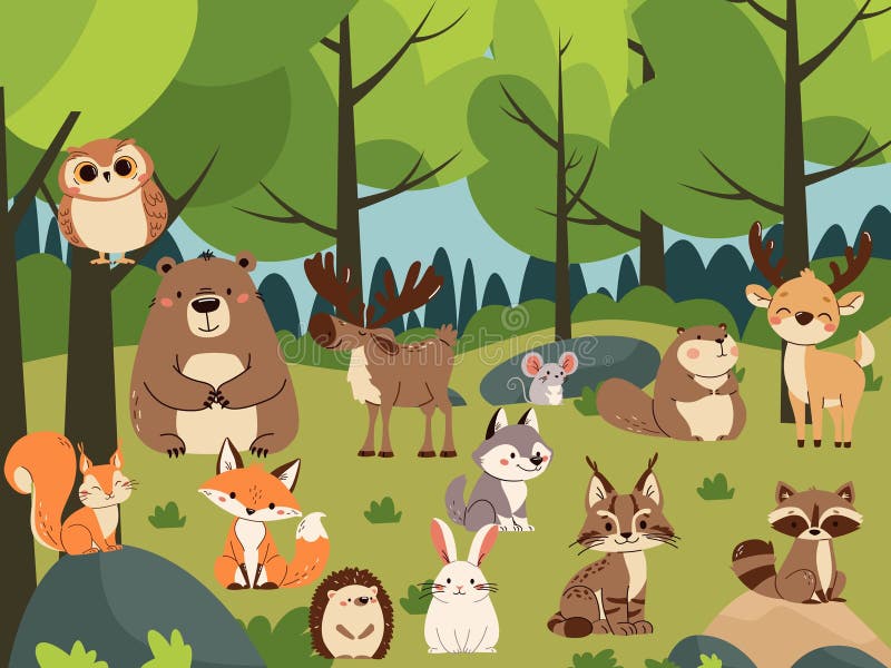 Cute Forest Landscape Stock Illustrations – 102,291 Cute Forest ...