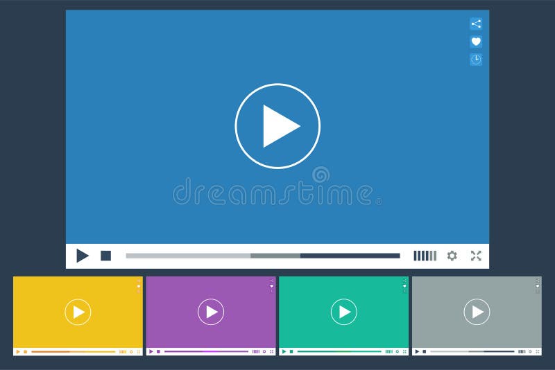 Set of Flat Video Player for Web and Mobile Apps Stock Vector ...