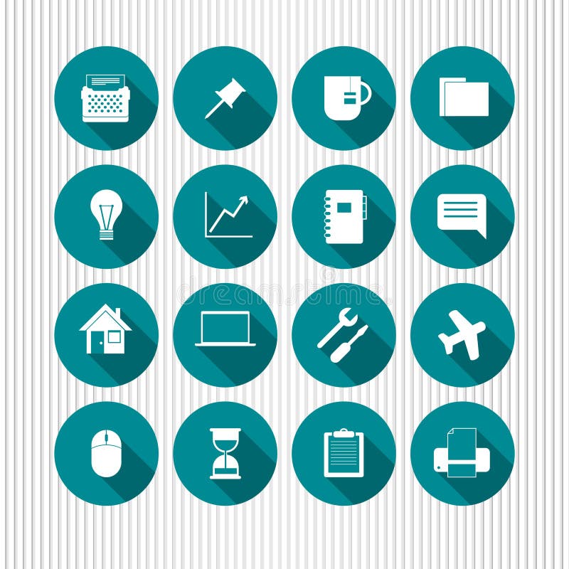 Set of Flat Web Design Icons Stock Vector - Illustration of home, bulb ...