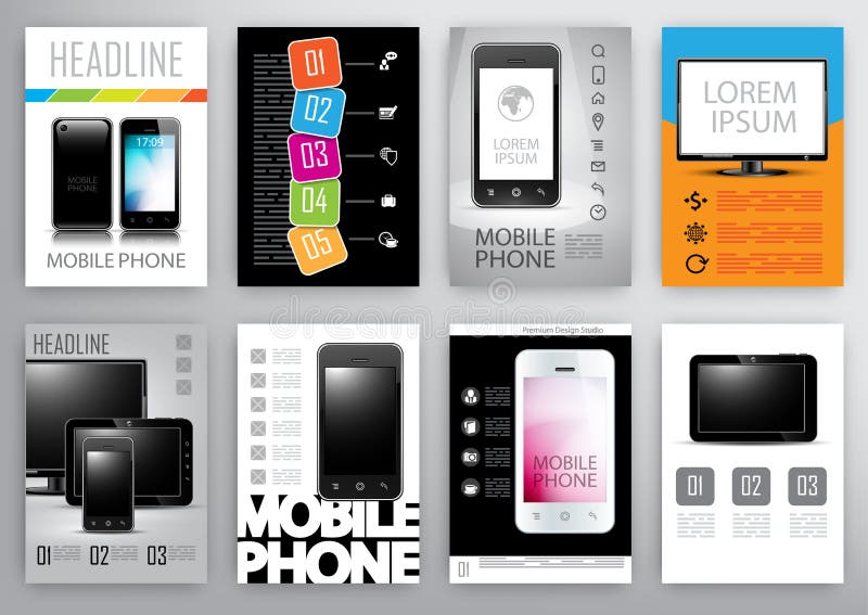 Set of Flayers Design Template Stock Vector - Illustration of ...