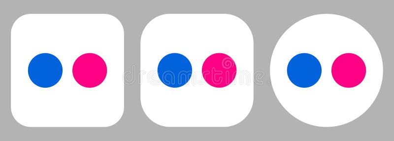 Set of Flickr icons editorial image. Illustration of network - 284679350
