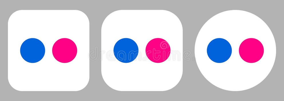 Set of Flickr icons editorial image. Illustration of network - 284679350