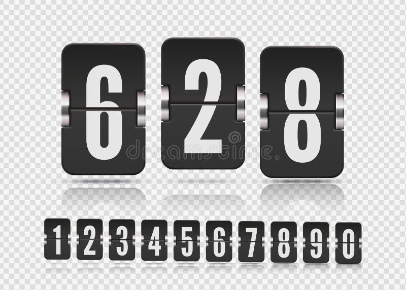 Flip Numbers Font for Time Counter Information Page. Analog Countdown ...