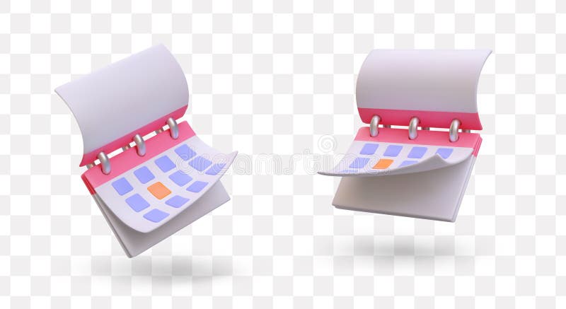 Set of Flip Up Calendars. Work Planning, Training Stock Vector ...