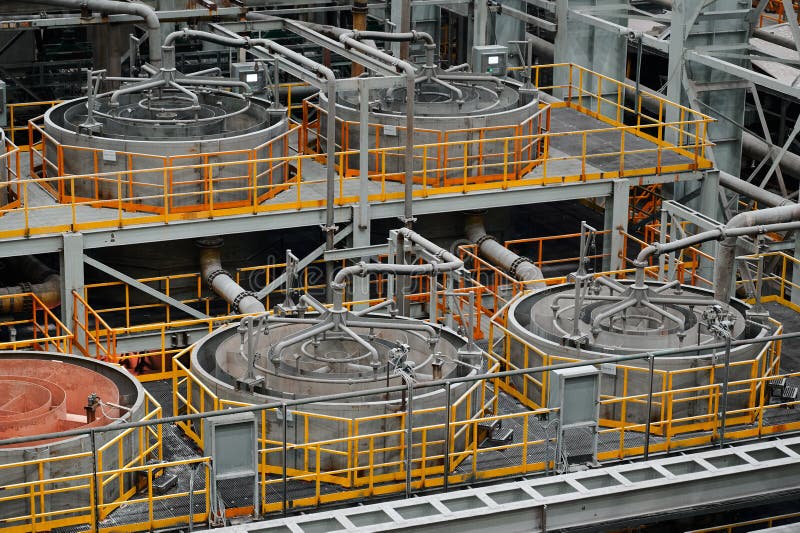 Set of Floatation Machines Separating Mineral Ore at Plant Stock Photo ...