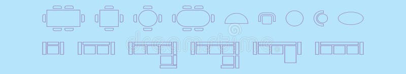 Set of Floor Plan Element Cartoon Icon Design Template with Various ...