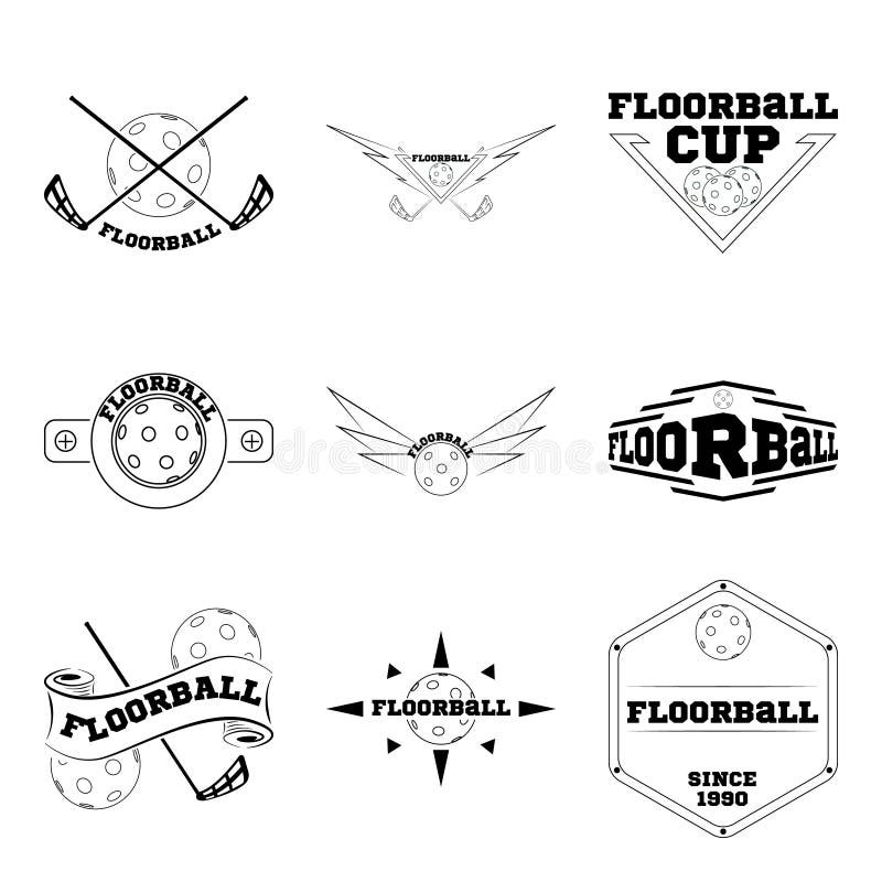 Florbal Logo Floorball Logo The Team And The Cup Stock Vector