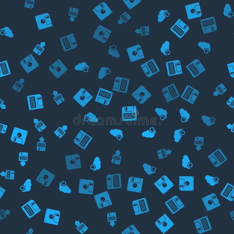 Set Floppy Disk, Cloud Sync Refresh, and Backup on Seamless Pattern. Vector Stock Illustration ...