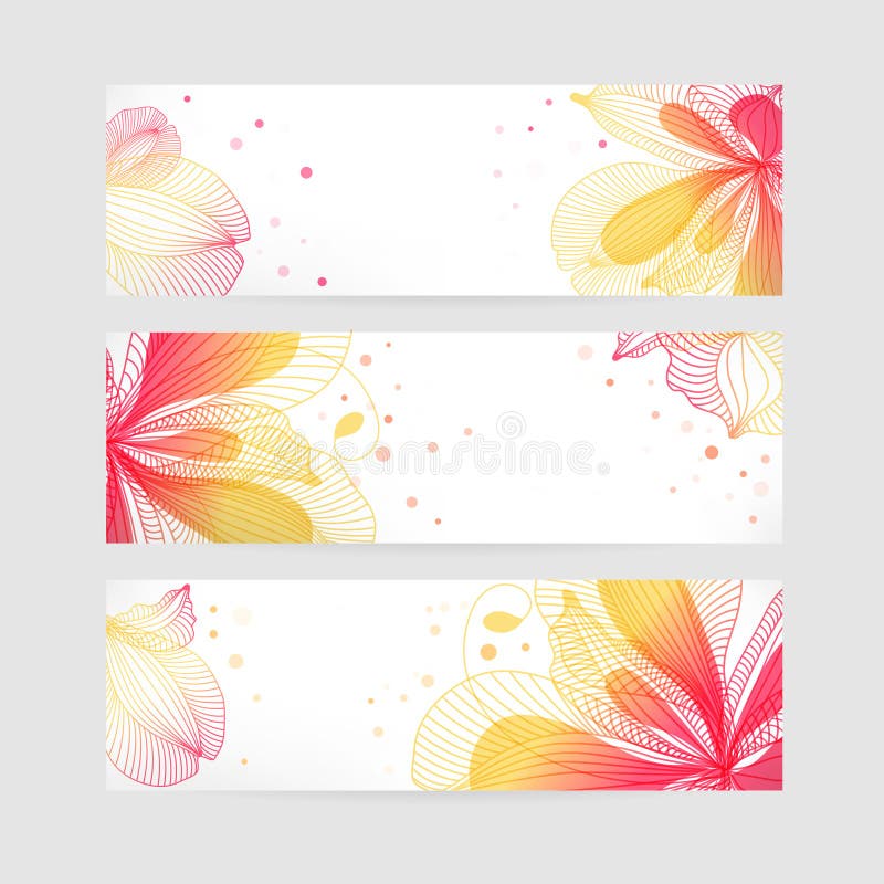 Set of floral banners stock vector. Illustration of decoration - 72191137