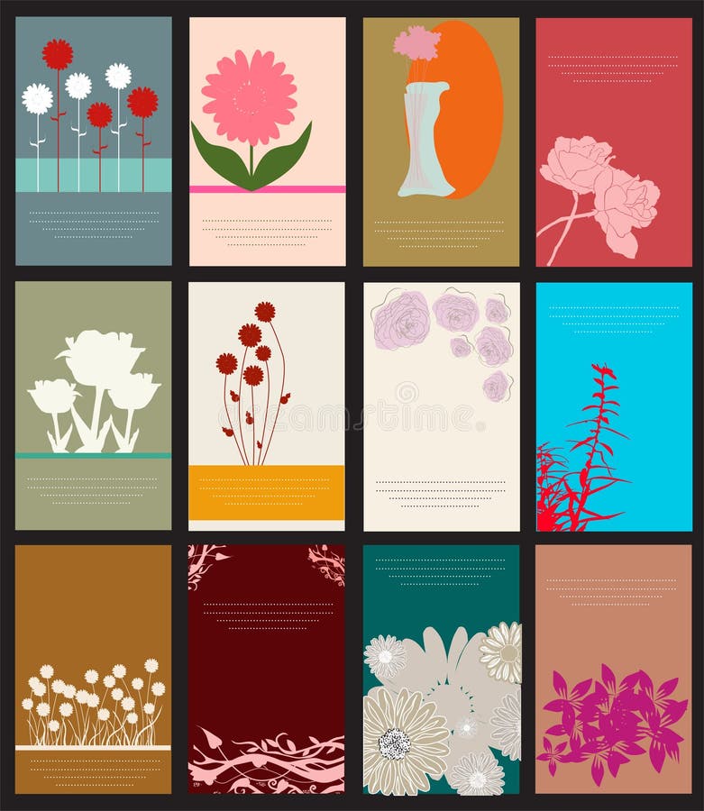 Floral cards set stock vector. Illustration of greeting - 136877166